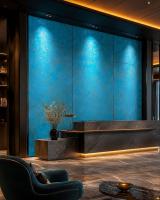 China Turquoise Speckled Patina Decorative Steel Sheet with Anti-Fingerprint Treatment and Customizable Color Options for sale