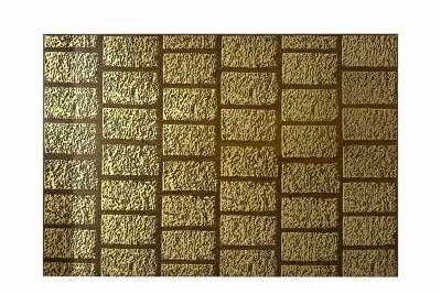 China Titanium Gold Antique Brick Pattern Stainless Steel Decor Plate with Anti-Fingerprint Matte Finish and Customizable Color Options for sale