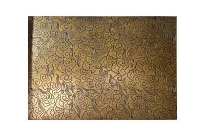China Antique Bronze Etched Auspicious Cloud Pattern Stainless Steel Decorative Panel with Anti-Fingerprint Treatment for sale
