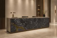 China Brown Gold Ink Charm Marble Vein Stainless Steel Decorative Panel with Anti-Fingerprint Treatment and Customizable Color Options for sale