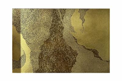 China Gold Etched Stainless Steel Decor Panel with Dot Water Landscape Pattern and Anti-Fingerprint Treatment for sale