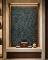 China Antique Cyan-Black Snow-Flake Embossed Stainless Steel Sheet with PVD Vacuum Coating and Custom Sizes Available for sale