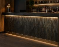 China Black Gold Etched Wood Grain Stainless Steel Sheet with Custom PVD Color Options for sale