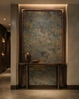 China Azure-Gilded Natural Mineral Vein Corrosion Resistant Stainless Steel Decorative Sheet with Customizable Sizes for sale