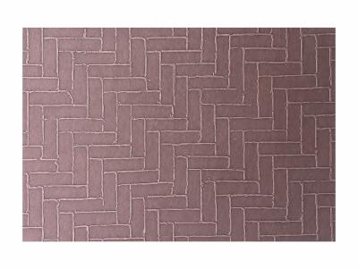 China Vintage Herringbone Brick-Pattern Stainless Steel Decorative Sheet with PVD Warm-Brown Metallic Finish in Grade 304 for sale