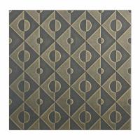 China Geometric Circle & Diamond Pattern Decorative Stainless Steel Sheet with Antique Gold-Black PVD Coating and Scratch-Resistant Surface for sale