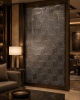 China Interlocking Curvilinear Geometric Pattern Scratch-Resistant PVD Coated Stainless Steel Sheet with Custom Sizes for sale