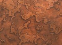 China Antique Etched Red Copper Patina 304 Stainless Steel Sheet for Decorative Metal Wall Cladding for sale