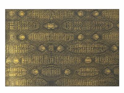 China Black and Gold Crocodile Pattern PVD Gold Coating Embossed Stainless Steel Sheet Decorative Stainless Steel Panel for Feature Walls for sale