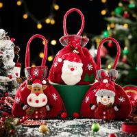 China 3D Snowman Doll Bag with Santa Elk Handle OEM/ODM Acceptable Christmas Candy Bag for sale