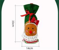 China Christmas Wine Bottle Covers Bag Snowman Santa Claus Champagne Bottle Cover Sleeve Merry Christmas Year Table Decorations for sale