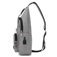 China Zipper Closure Canvas USB Charging Anti-Theft Chest Bag for Men on Short Trips for sale