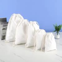 China Organic Cotton Muslin Double Shopping Canvas Drawstring Pouch Dust Bag for handbag shoe Custom Logo for sale