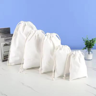 China Organic Cotton Muslin Double Shopping Canvas Drawstring Pouch Dust Bag for handbag shoe Custom Logo for sale