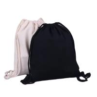 China Organic Cotton Muslin Double Shopping Canvas Drawstring Pouch Dust Bag for handbag shoe Custom Logo for sale
