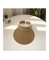 China Sun Beach Leisure Visor Hat in Korean Straw Woven Design for Summer Outdoor Activities for sale
