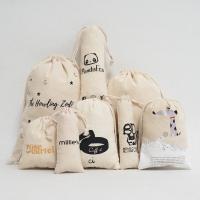 China Organic Cotton Muslin Double Shopping Canvas Drawstring Pouch Dust Bag for handbag shoe Custom Logo for sale
