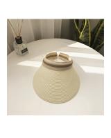 China Sun Beach Leisure Visor Hat in Korean Straw Woven Design for Summer Outdoor Activities for sale