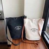 China Newest Fashionable Medium Canvas Female Bucket Bag for 2024 Summer Crossbody Printing for sale
