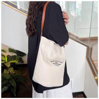 China Newest Fashionable Medium Canvas Female Bucket Bag for 2024 Summer Crossbody Printing for sale