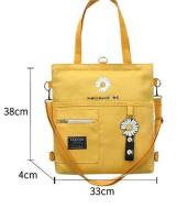 China Canvas Ostrich Pattern Wearable Shoulder Yellow Customized Printed Logo Tote Bag for sale