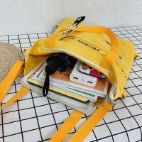 China Canvas Ostrich Pattern Wearable Shoulder Yellow Customized Printed Logo Tote Bag for sale