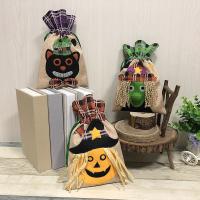 China Customized Color Halloween Candy Bag with Drawstring Non woven Creative Gift Bag for sale