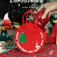 China Fashionable Christmas Felt Bag Red Santa Claus Shopping Bag with Round Gift Bag Design for sale