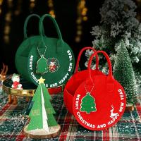 China Fashionable Christmas Felt Bag Red Santa Claus Shopping Bag with Round Gift Bag Design for sale