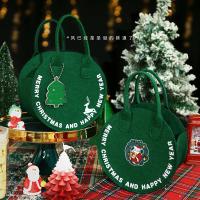 China Fashionable Christmas Felt Bag Red Santa Claus Shopping Bag with Round Gift Bag Design for sale
