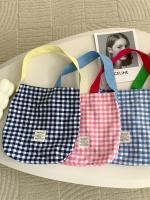China Customized Color Plaid Women's Monogram Shoulder Bag Large Capacity Gingham Tote Bag for sale