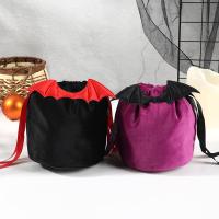 China OEM/ODM Acceptable Halloween Bat Bag with String Bag Decoration and Orange Candy Gift for sale