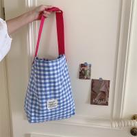 China Customized Color Plaid Women's Monogram Shoulder Bag Large Capacity Gingham Tote Bag for sale