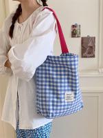 China Customized Color Plaid Women's Monogram Shoulder Bag Large Capacity Gingham Tote Bag for sale