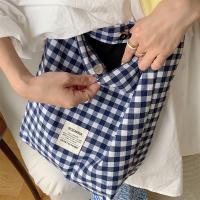 China Customized Color Plaid Women's Monogram Shoulder Bag Large Capacity Gingham Tote Bag for sale