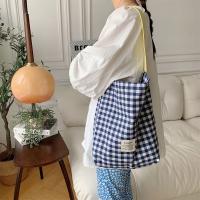 China Customized Color Plaid Women's Monogram Shoulder Bag Large Capacity Gingham Tote Bag for sale