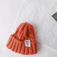 China Customized Logo Solid Color Japanese Twist Knitted Hat for Autumn and Winter Students for sale