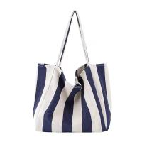 China Customized Color Cotton Canvas Bag for Shopping OEM/ODM Acceptable Striped Tote Bag for sale