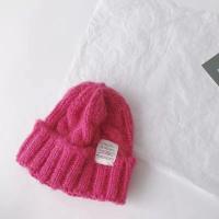 China Customized Logo Solid Color Japanese Twist Knitted Hat for Autumn and Winter Students for sale
