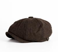 China Spring and Autumn Men's Hat Plain Dyed Wool Beret with Retro England Octagonal Design for sale