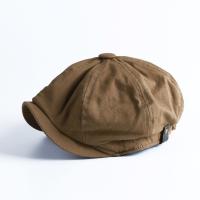 China Spring and Autumn Men's Hat Plain Dyed Wool Beret with Retro England Octagonal Design for sale