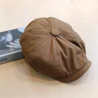 China Spring and Autumn Men's Hat Plain Dyed Wool Beret with Retro England Octagonal Design for sale