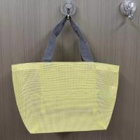 China Customized Logo Mesh Bags Reusable Nylon Wire Mesh Shopping Tote Bag Mesh Beach Bag for sale