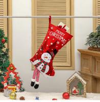 China Open Closure Type Christmas Stocking Decoration Snowman Gift Bag for Fireplace Pendant for sale