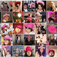 China Feathered Border Pink Western Cowboy Hat with Light Pink Crown and Customizable Logo for sale