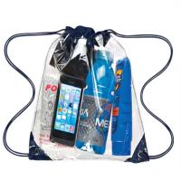 China Marketing Waterproof PVC Clear Backpack Drawstring Pouch Bag with Custom Printed Design for sale