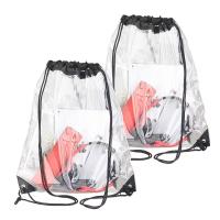 China Marketing Waterproof PVC Clear Backpack Drawstring Pouch Bag with Custom Printed Design for sale