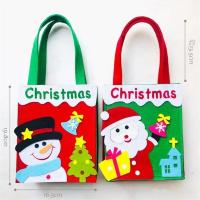 China Customized Color Christmas Bag with Handmade Felt Santa Claus Snowman Reindeer Design for sale