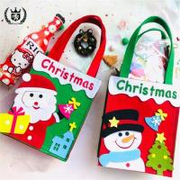 China Customized Color Christmas Bag with Handmade Felt Santa Claus Snowman Reindeer Design for sale