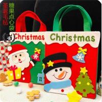 China Customized Color Christmas Bag with Handmade Felt Santa Claus Snowman Reindeer Design for sale